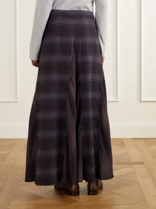 Our Legacy Rebel Checked Cotton-flannel Midi Skirt