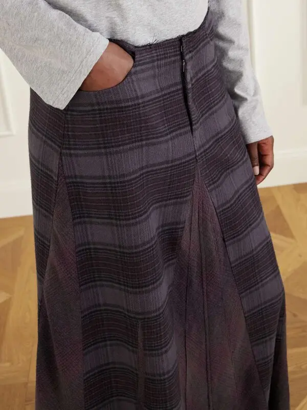 Our Legacy Rebel Checked Cotton-flannel Midi Skirt