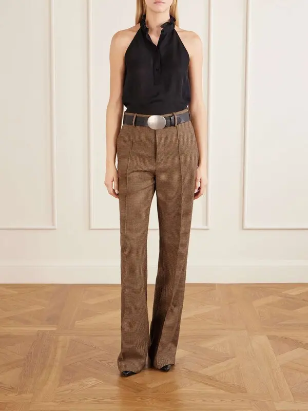 NILI LOTAN Daniella Halter Silk-georgette Blouse