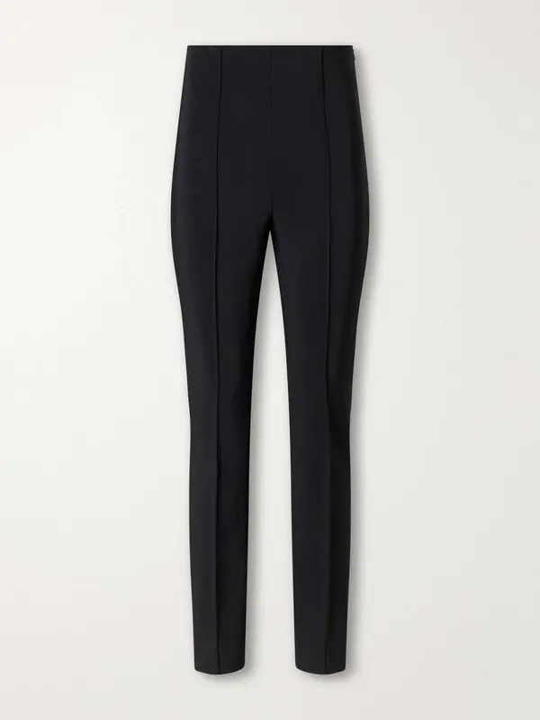 RÓHE Pintucked Grain De Poudre Skinny Pants