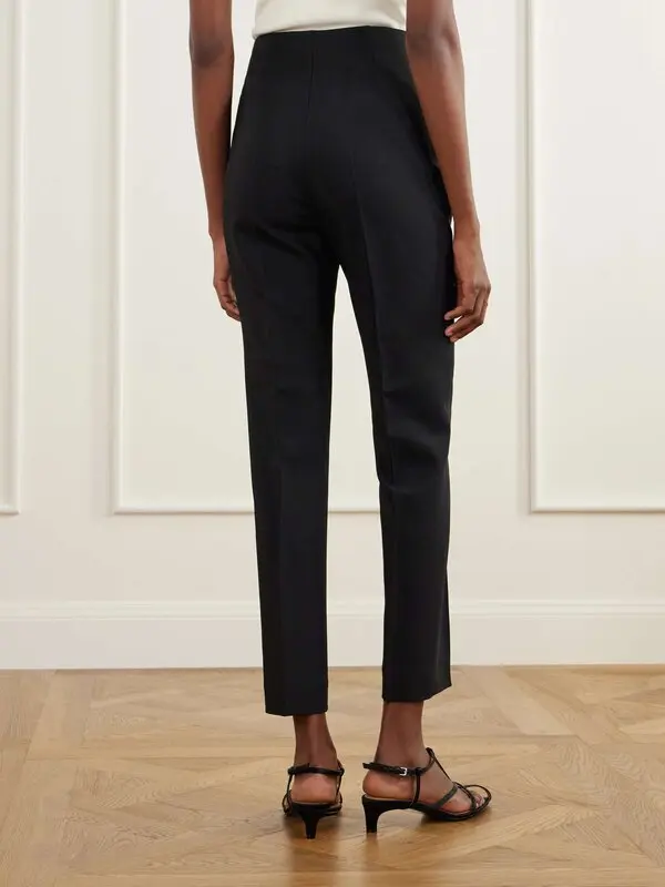 RÓHE Pintucked Grain De Poudre Skinny Pants