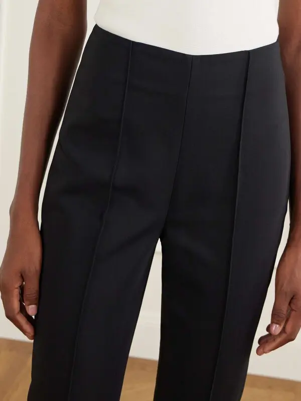 RÓHE Pintucked Grain De Poudre Skinny Pants