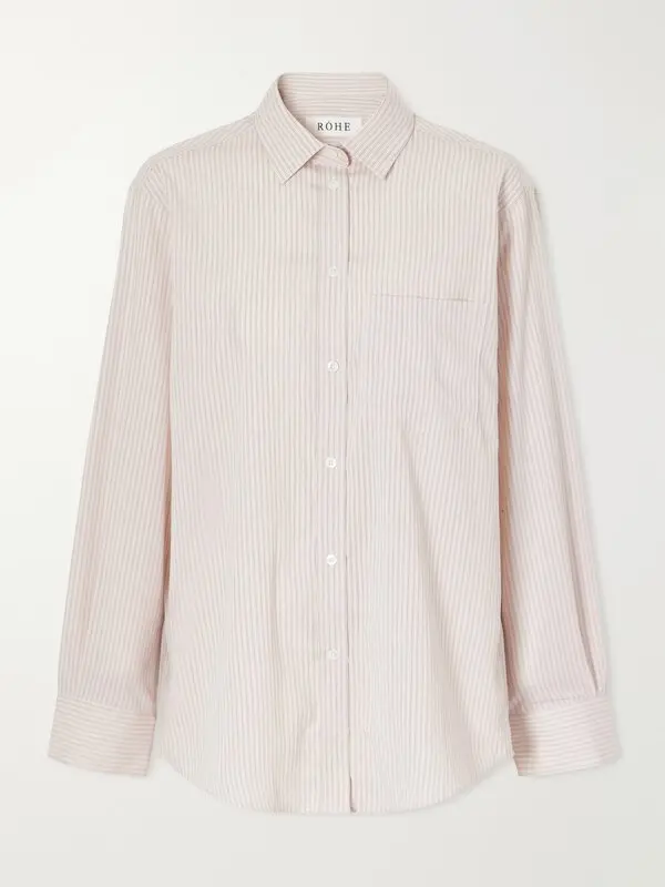 RÓHE Striped Woven Shirt - Pink