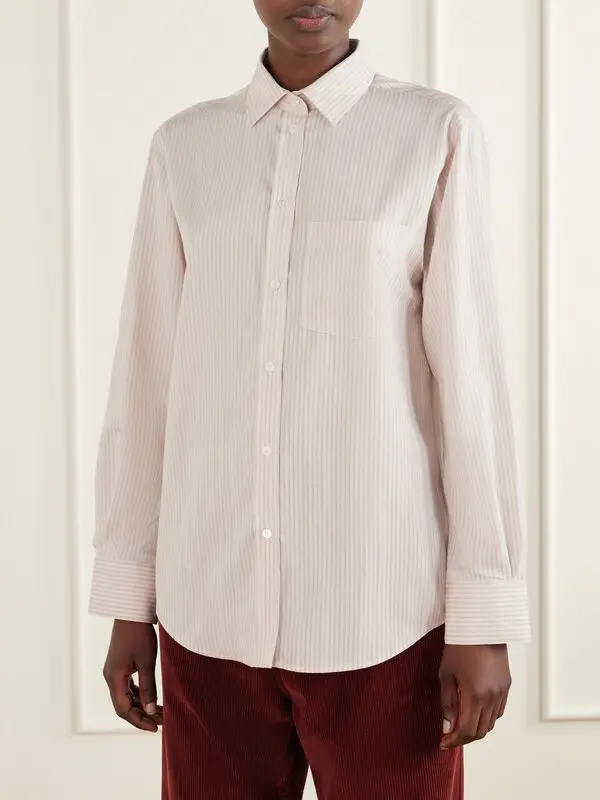 RÓHE Striped Woven Shirt - Pink