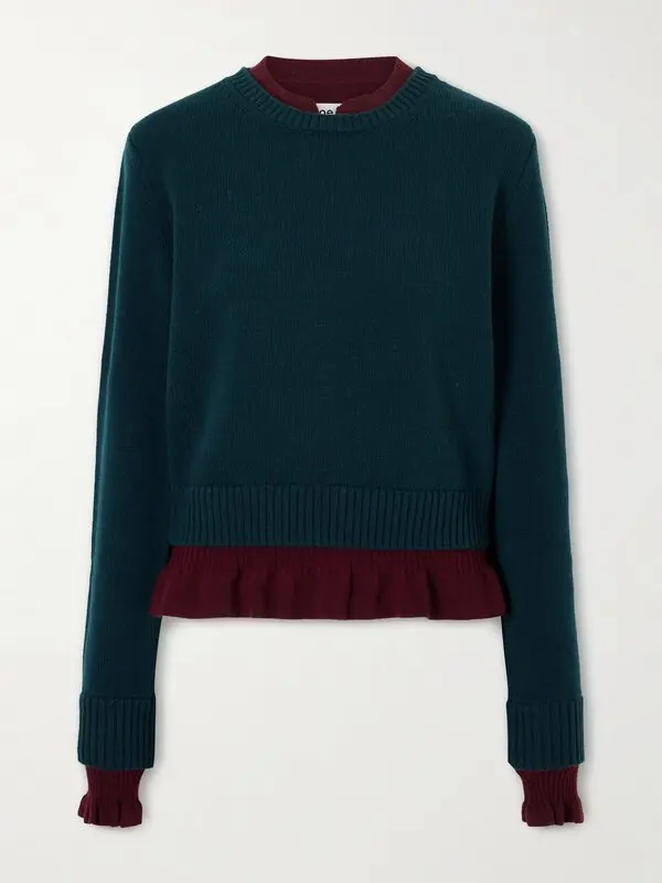 Acne Studios Layered Wool Sweater - Green