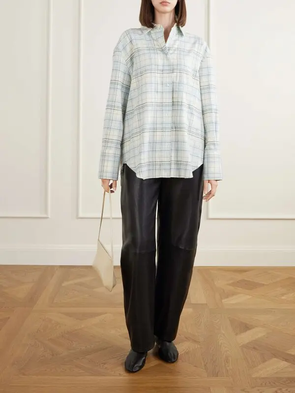 RÓHE Checked Cotton-flannel Shirt - Beige