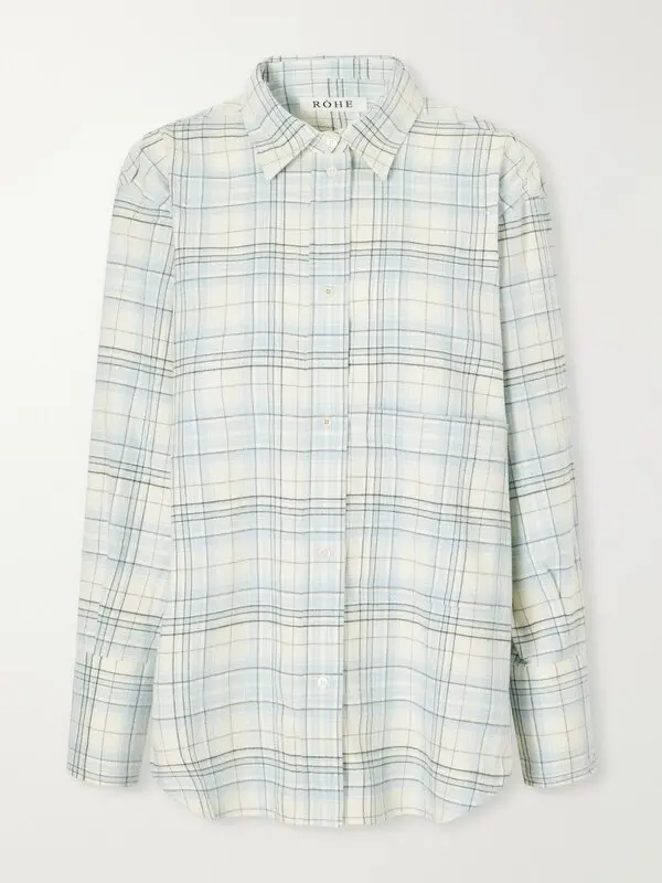 RÓHE Checked Cotton-flannel Shirt - Neutrals