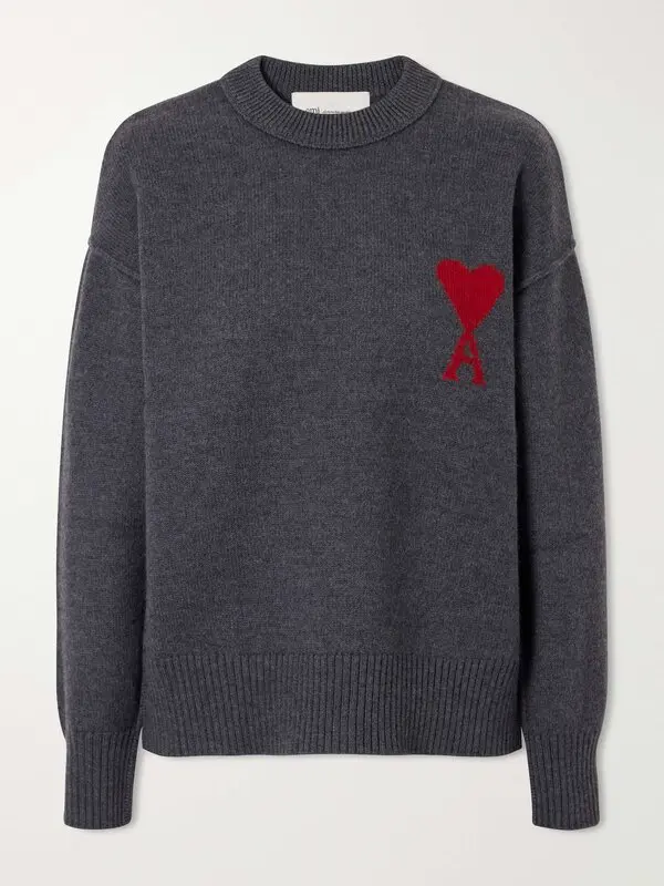 AMI Paris Adc Intarsia Wool Sweater