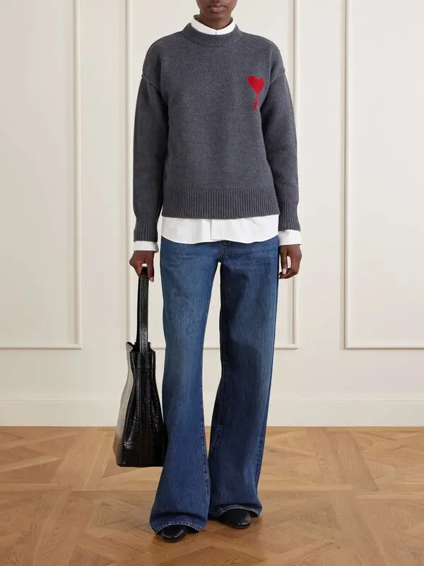 AMI Paris Adc Intarsia Wool Sweater