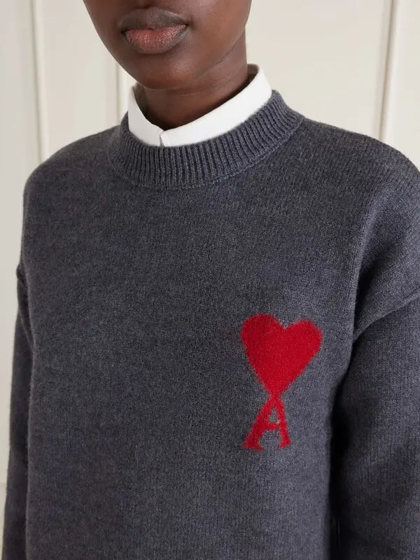 AMI Paris Adc Intarsia Wool Sweater