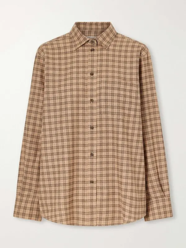 RÓHE Checked Wool-blend Shirt