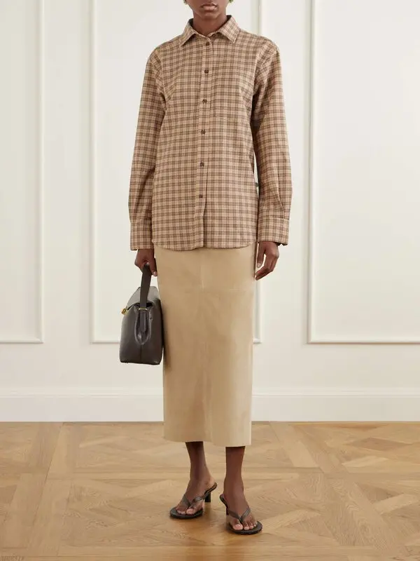 RÓHE Checked Wool-blend Shirt