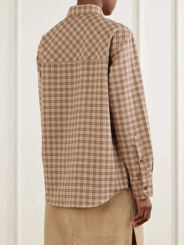 RÓHE Checked Wool-blend Shirt