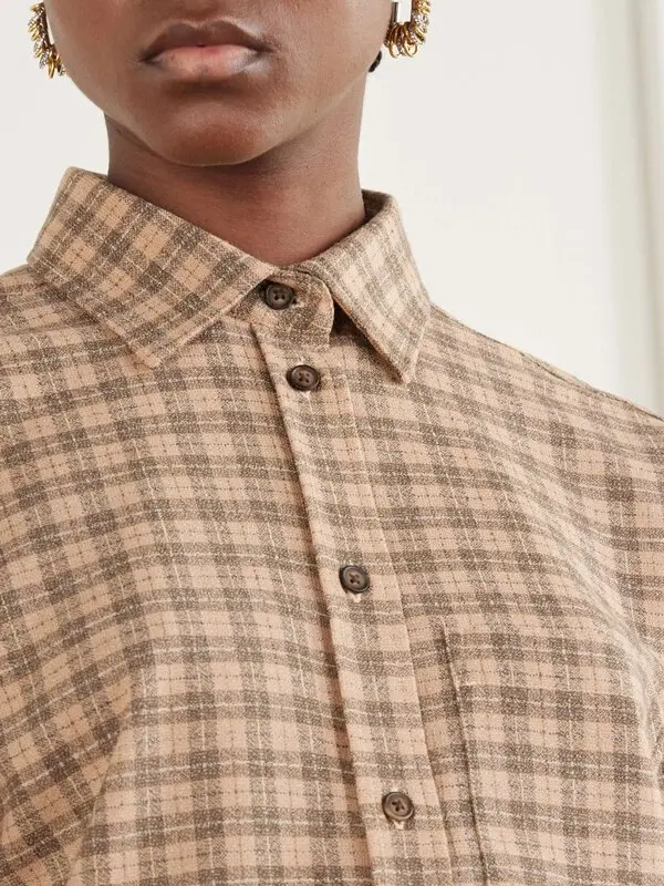RÓHE Checked Wool-blend Shirt