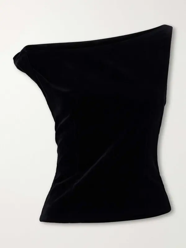 RÓHE Draped Cotton-velvet Top