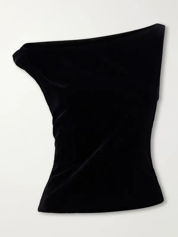 RÓHE Draped Cotton-velvet Top