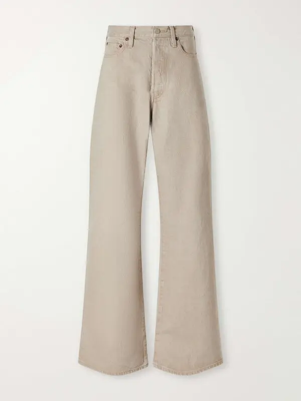SSSTEIN Mid-rise Wide-leg Jeans - Beige