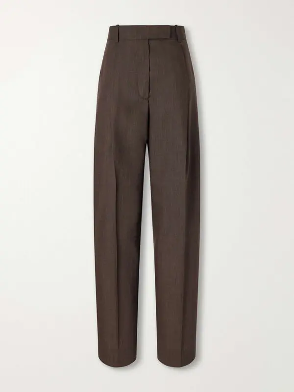 RÓHE Daria Pleated Virgin Wool Straight-leg Pants