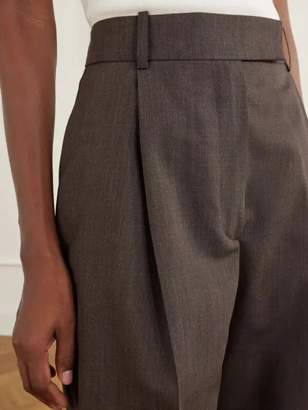RÓHE Daria Pleated Virgin Wool Straight-leg Pants