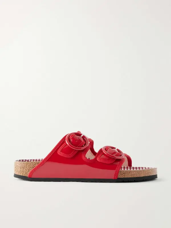 BIRKENSTOCK Repetto Buckle-detail Patent Leather Sandals - Red