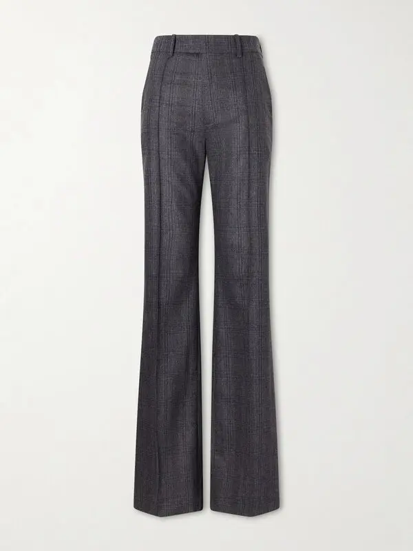 NILI LOTAN Etoile Pleated Wool And Cashmere-blend Straight-leg Pants - Gray