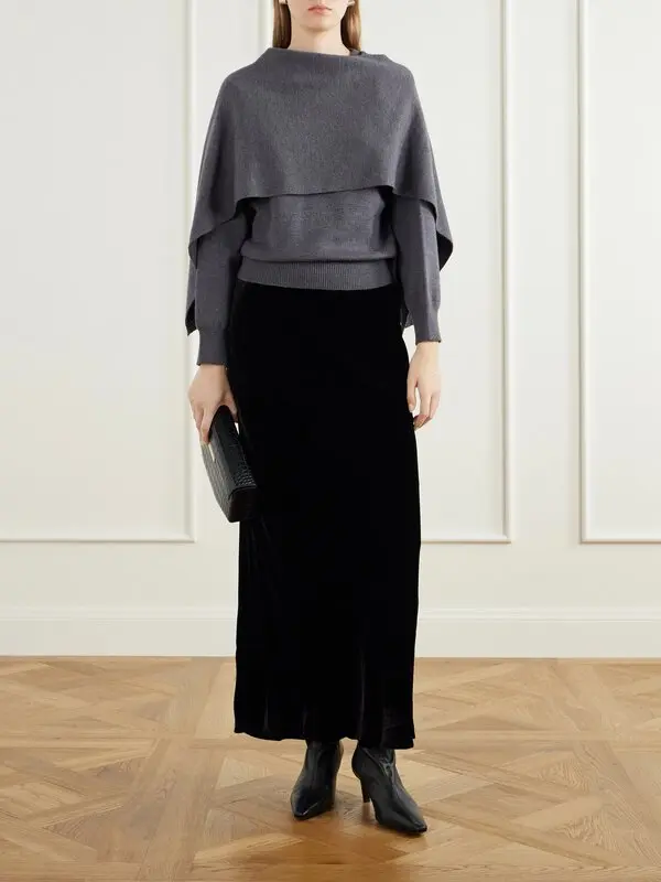 RÓHE Velvet Maxi Skirt