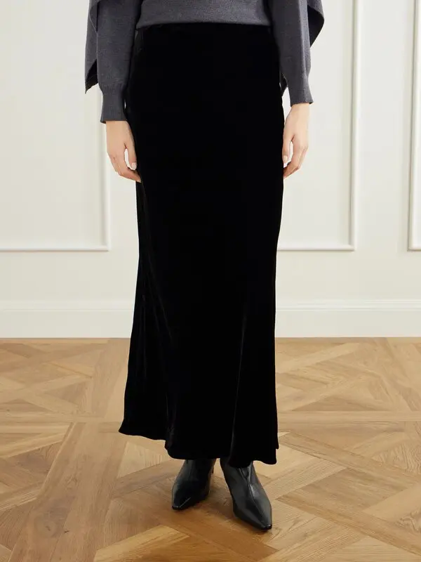 RÓHE Velvet Maxi Skirt