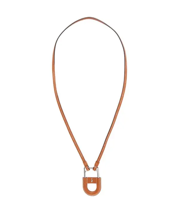 JACQUES MARIE MAGE Bolin Embellished Leather And Metal Cord Necklace - Brown