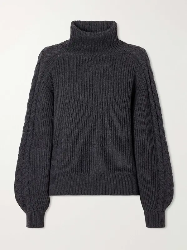 JOSEPH Alodina Ribbed Wool Turtleneck Sweater