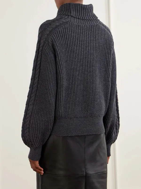 JOSEPH Alodina Ribbed Wool Turtleneck Sweater