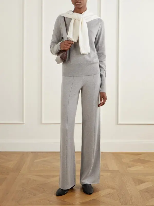 JOSEPH Viola Cashmere-blend Flared Pants - Gray