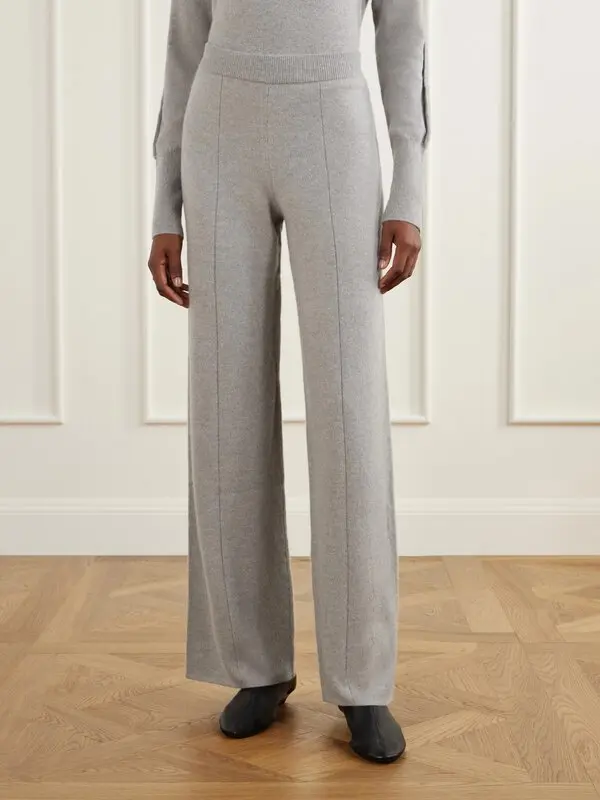 JOSEPH Viola Cashmere-blend Flared Pants - Gray