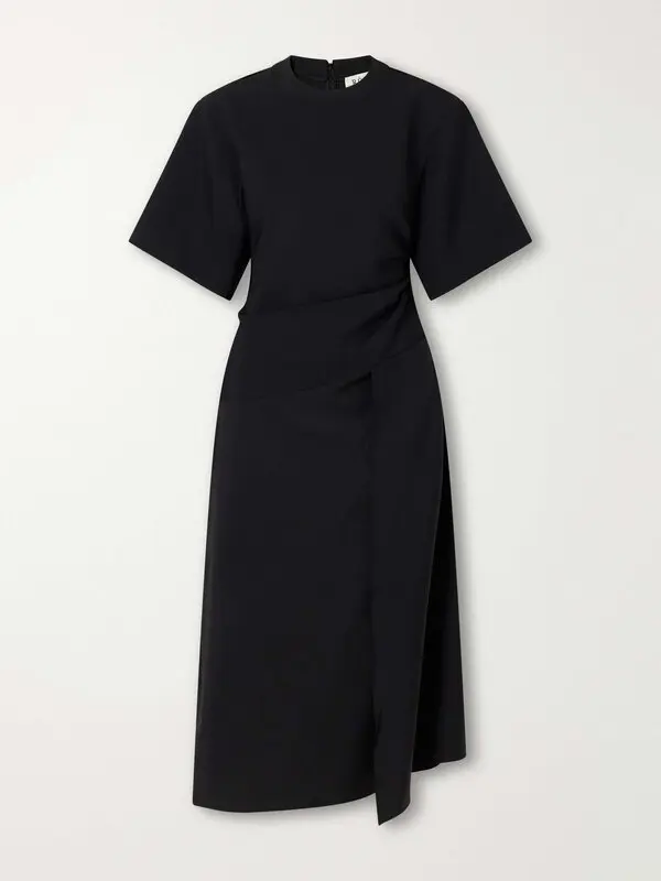 RÓHE Gathered Crepe Midi Dress
