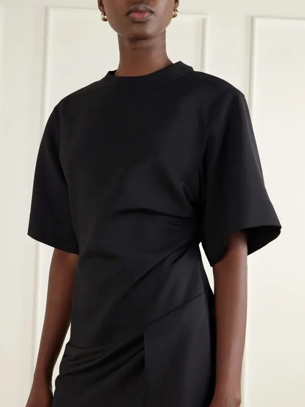 RÓHE Gathered Crepe Midi Dress