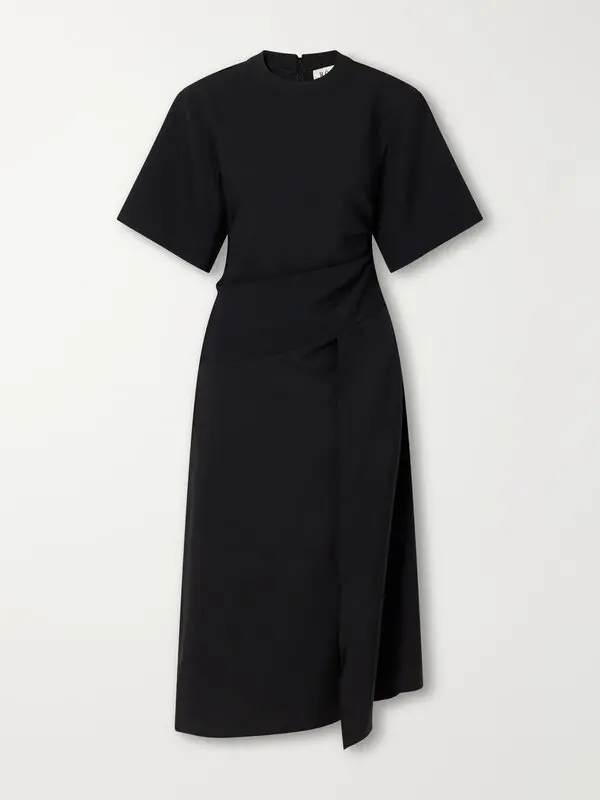 RÓHE Gathered Crepe Midi Dress