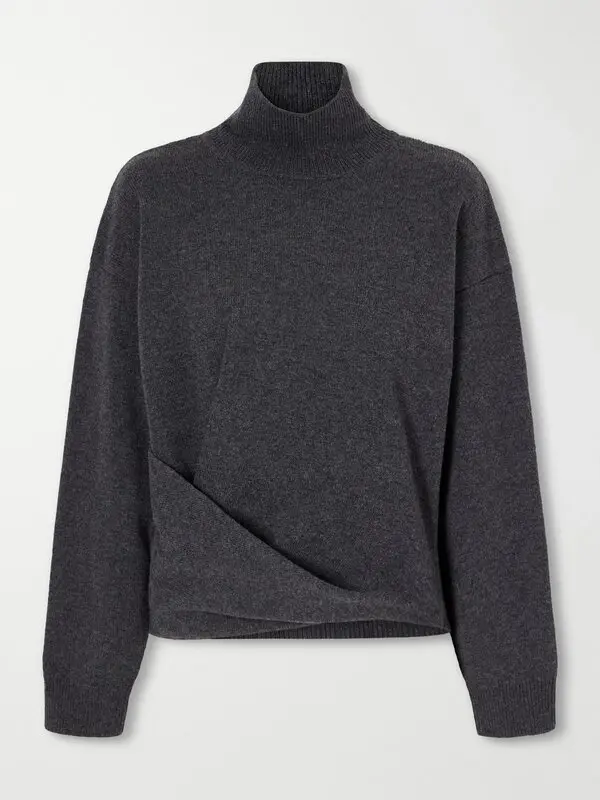 RÓHE Asymmetric Wool And Cashmere-blend Turtleneck Sweater - Gray