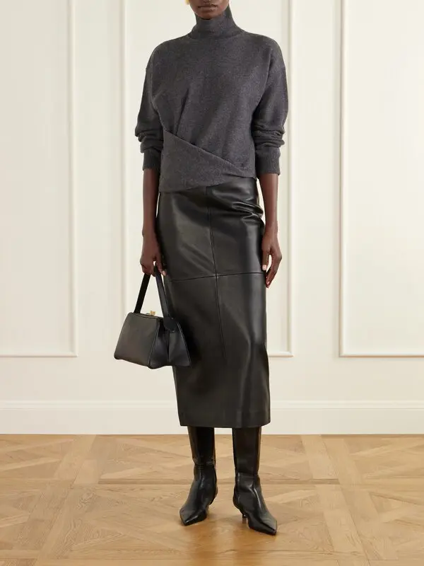 RÓHE Asymmetric Wool And Cashmere-blend Turtleneck Sweater - Gray