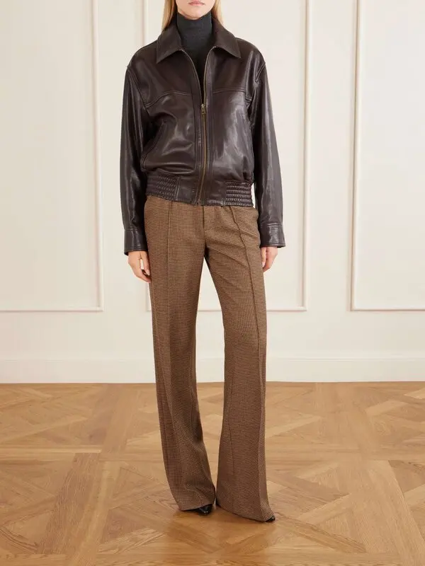 NILI LOTAN Aime Leather Bomber Jacket