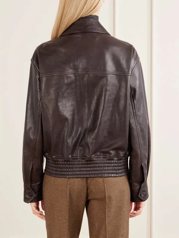 NILI LOTAN Aime Leather Bomber Jacket