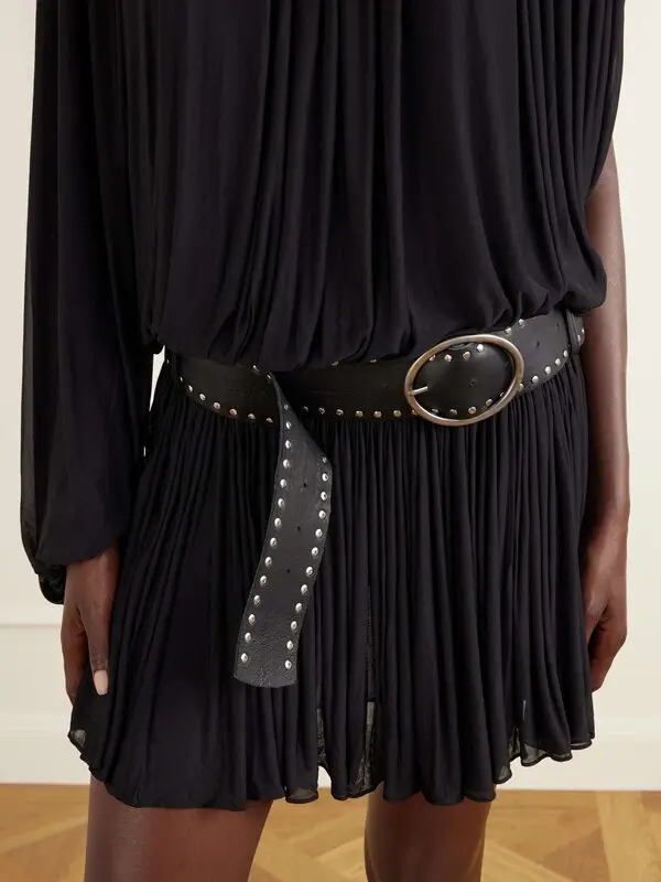 Christopher Esber Bayamo Belted One-shoulder Mesh Mini Dress