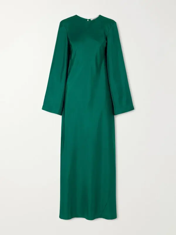 RÓHE Silk-satin Maxi Dress - Green