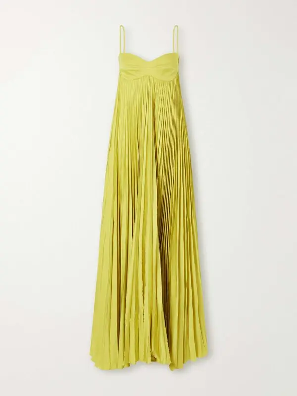 ANDRES OTALORA Para Ella Plissé Jersey Maxi Dress