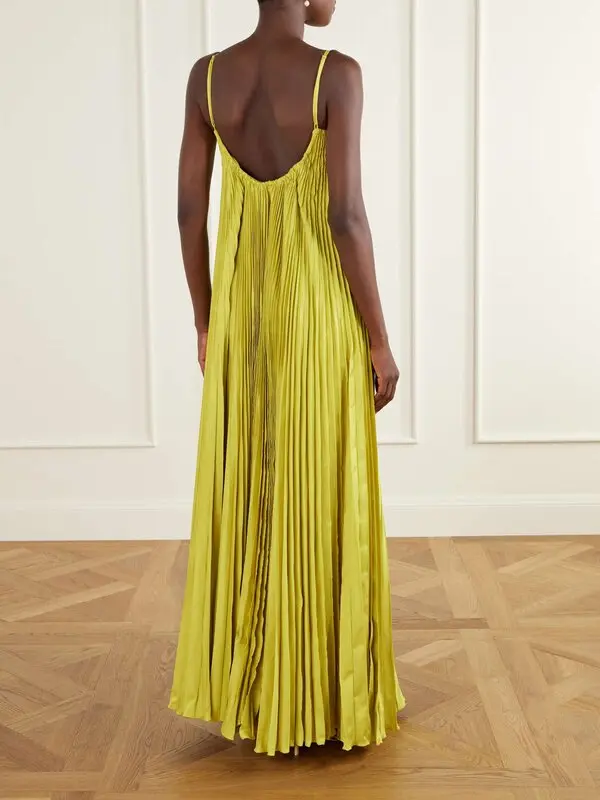 ANDRES OTALORA Para Ella Plissé Jersey Maxi Dress