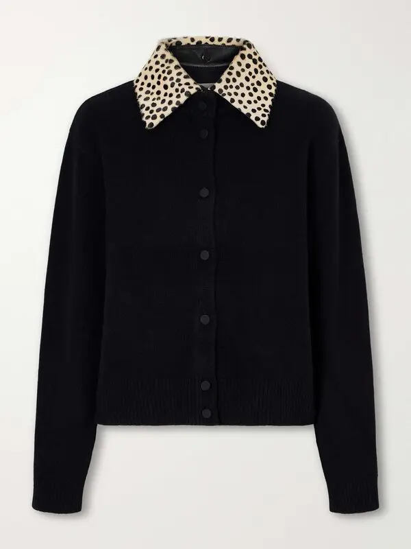 RÓHE Calf Hair-trimmed Wool-blend Cardigan