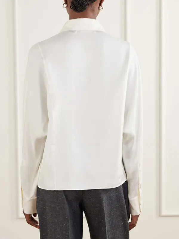 RÓHE Double-breasted Silk-satin Blouse - Cream