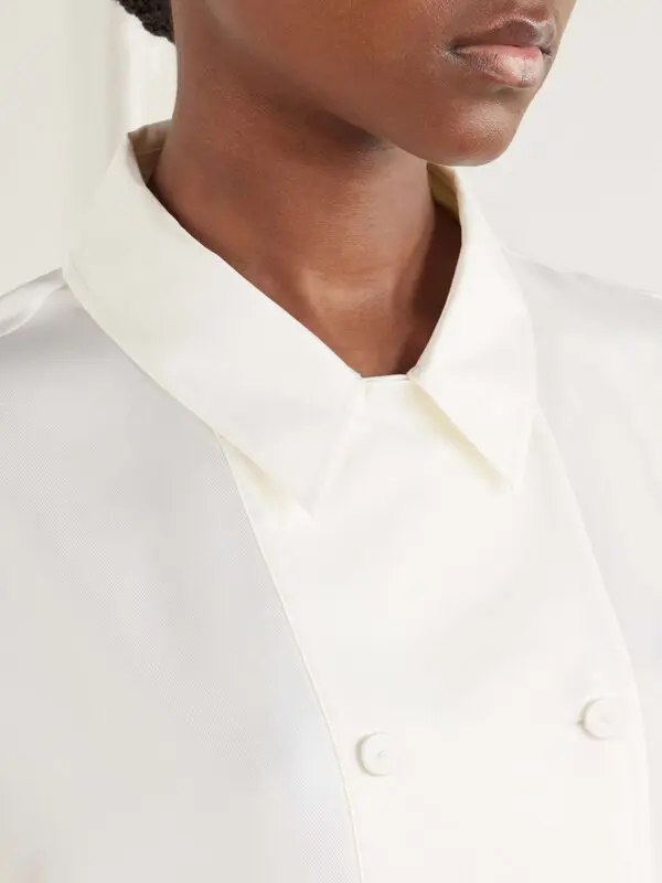 RÓHE Double-breasted Silk-satin Blouse - Cream