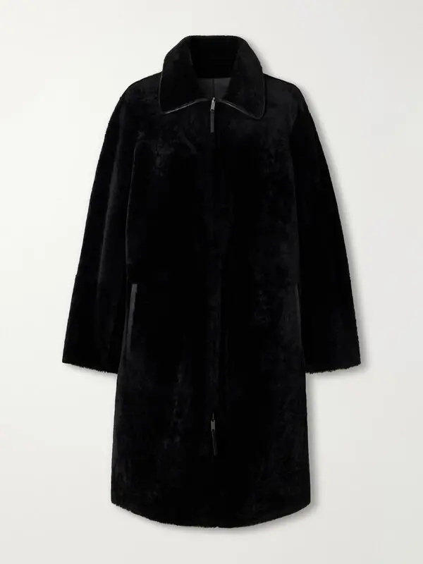 JOSEPH Caspian Shearling Coat - Black