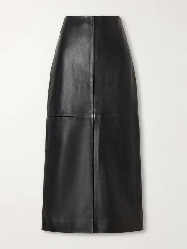 RÓHE Paneled Leather Midi Skirt