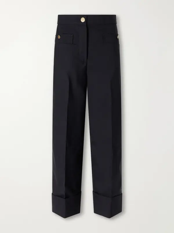 Thom Browne Virgin Wool-twill Straight-leg Cropped Pants - Blue
