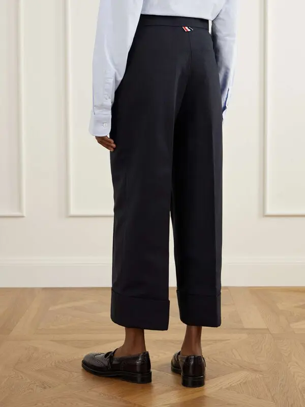 Thom Browne Virgin Wool-twill Straight-leg Cropped Pants